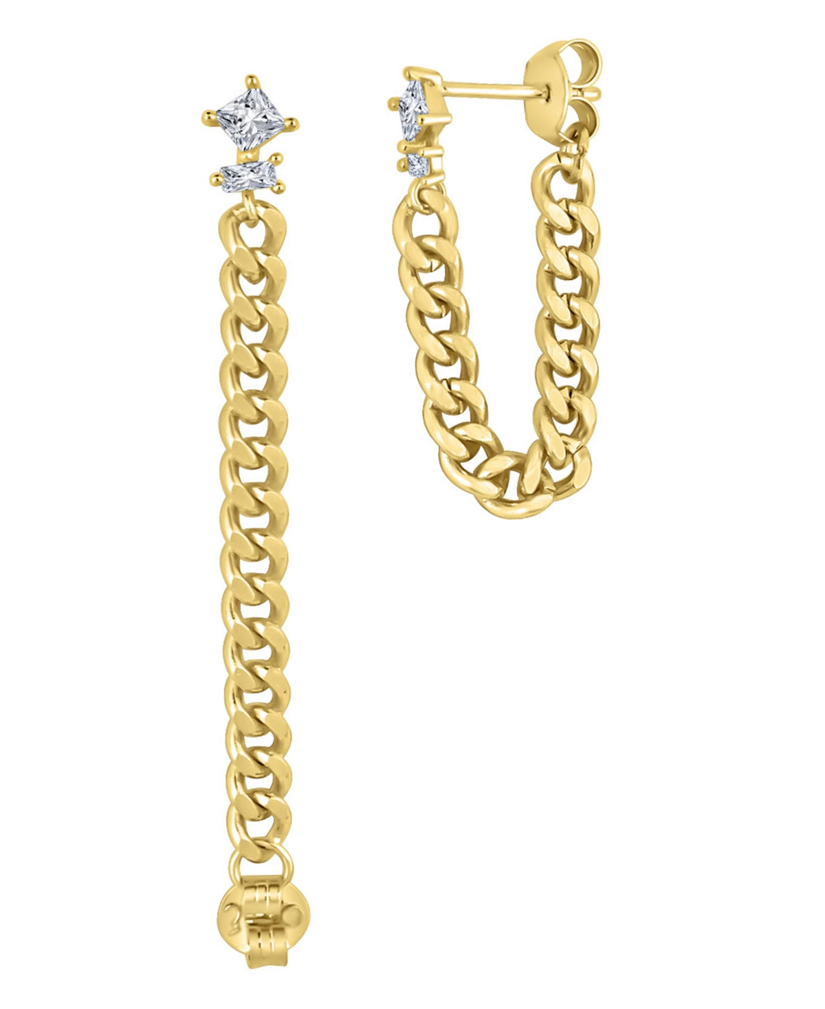 Click here for And Now This Cubic Zirconia Chain Post Earring - G... prices