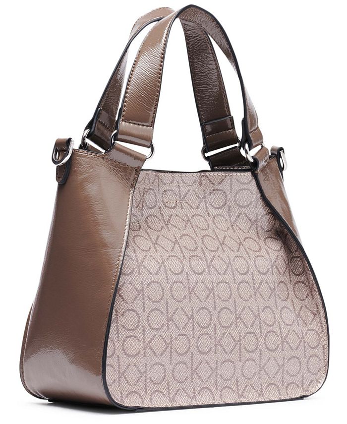 Calvin Klein Estelle Signature Patent Crossbody Bag & Reviews ...