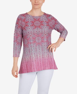 Ruby Rd. Petite Cozy Medallion Print Top - Macy's