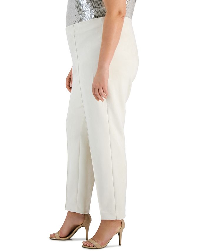 Anne Klein Plus Size Faux-Suede Ankle Pants & Reviews - Pants & Capris ...