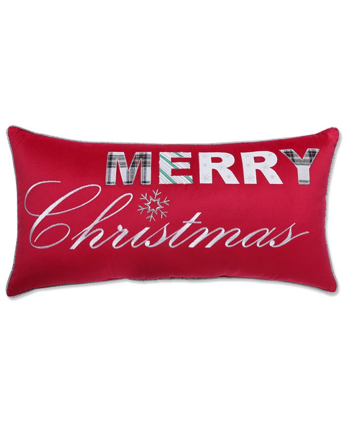Pillow Perfect Merry Christmas Decorative Pillow, 13" x 25" - Macy's
