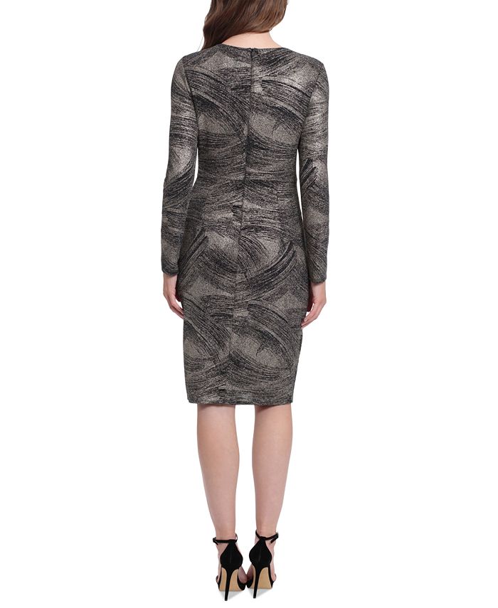 London Times Women's Printed Faux-Wrap Dress - Macy's