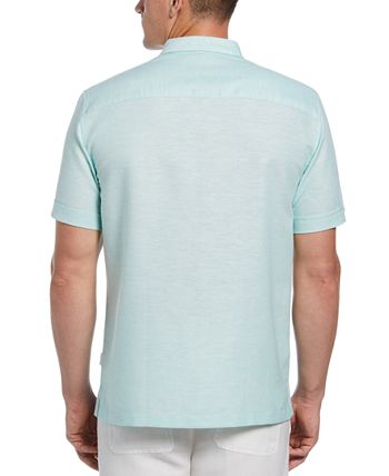 Cubavera Men's Short-Sleeve Embroidered Tropical Panel Shirt - Macy's
