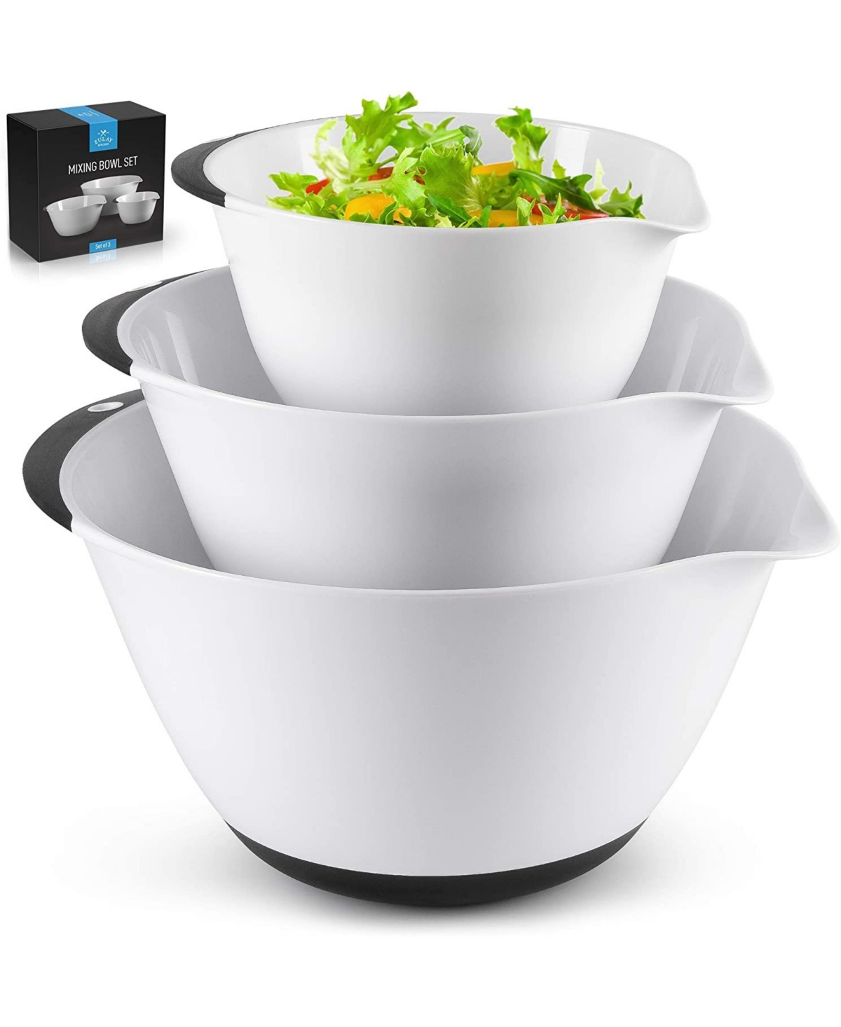 Click here for 3-Pc Plastic Mixing Bowl Set - White prices