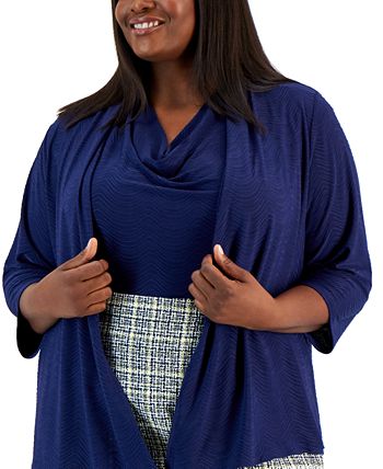 Kasper Plus Size Open-Front Cardigan Sweater - Macy's
