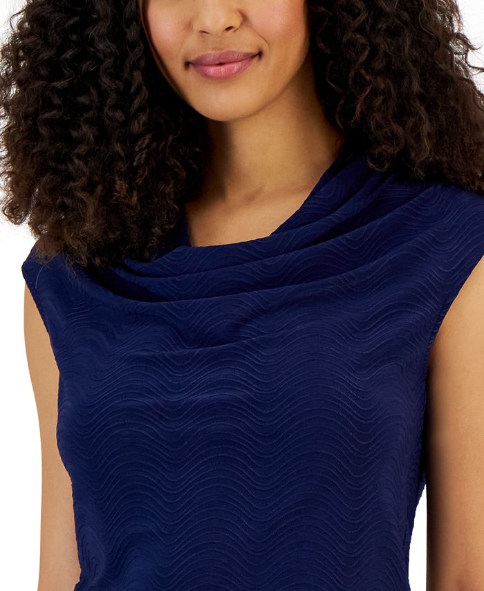 Kasper Women's Textured Cowlneck Cap-Sleeve Top - Macy's