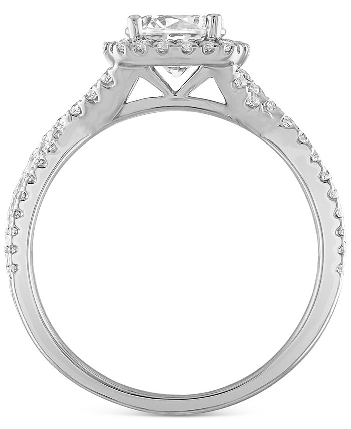 Alethea™ Certified Diamond Halo Engagement Ring (1-1/3 ct. t.w.) in 14k ...