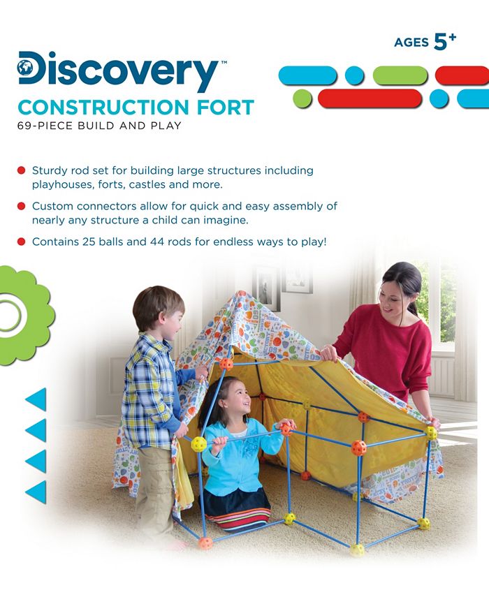 Discovery Kids Flexible Construction Fort, Set of 69 - Macy's