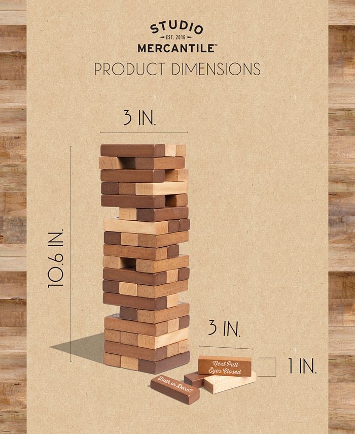 Studio Mercantile Wood Block Stacking Game Set, 54 Pieces - Macy's