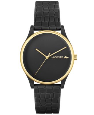 Lacoste Women's Crocodelle Black Silicone Strap Watch 36mm - Macy's