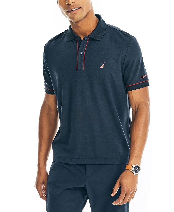 Nautica Men's Navtech Performance Sustainably Crafted Piping Trim Polo ...