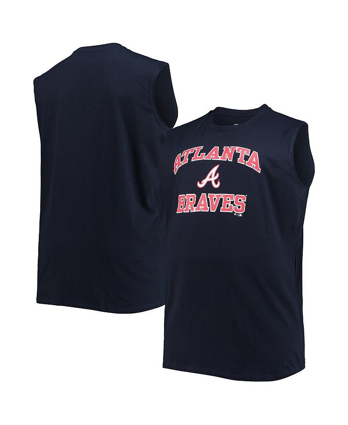 Profile Men's Navy Atlanta Braves Big and Tall Jersey Muscle Tank Top ...