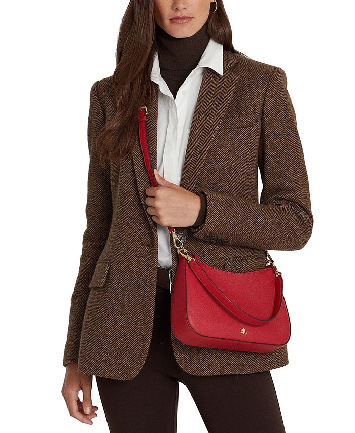 Lauren Ralph Lauren Crosshatch Leather Medium Danni Shoulder Bag - Macy's