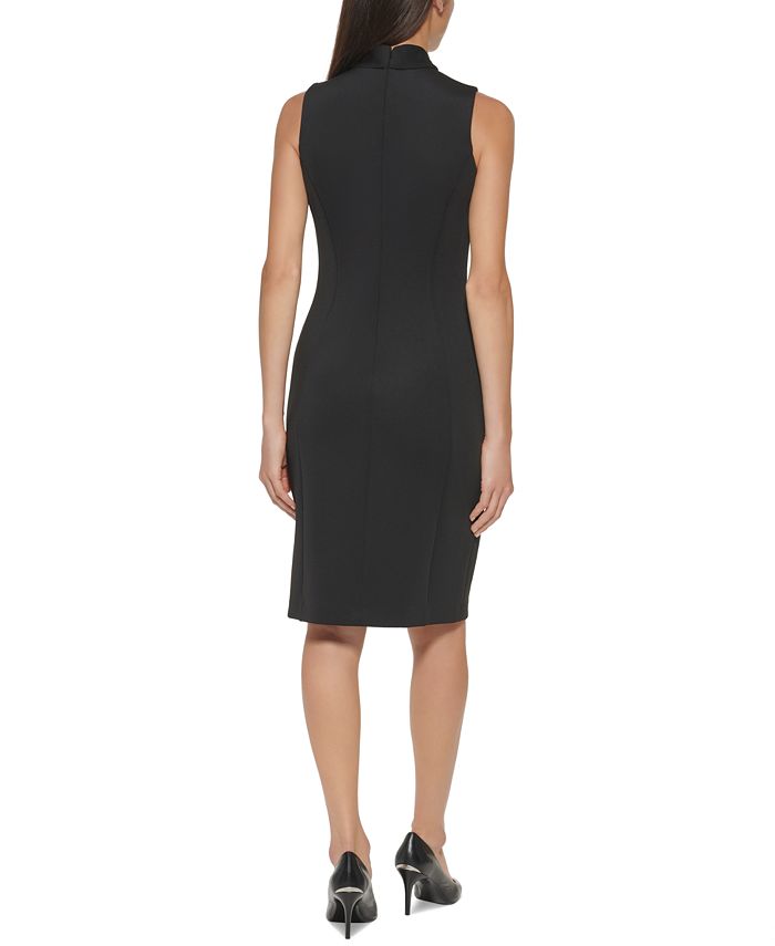 Calvin Klein Embellished Mock-Neck Sheath Dress - Macy's