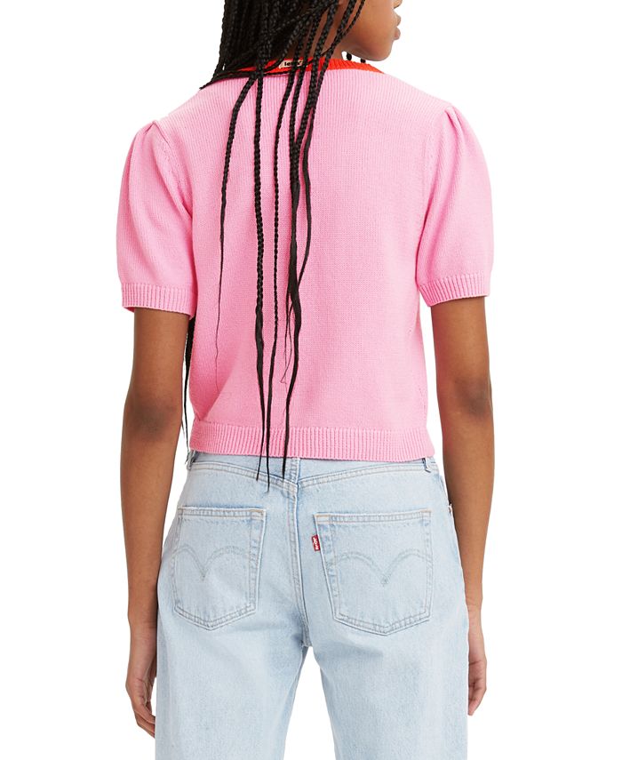 Levi's Women's Josie Button-Front Short-Sleeve Cardigan & Reviews ...
