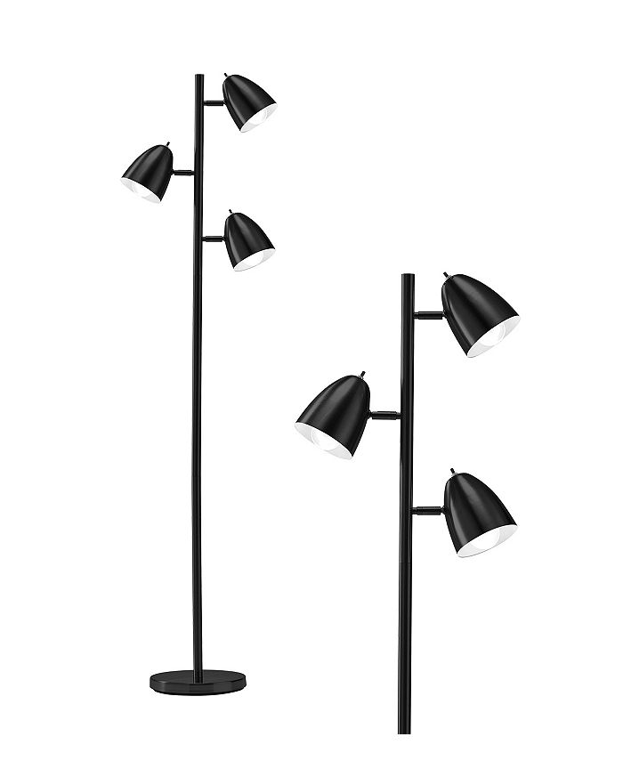 Brightech Jacob LED Tree Floor Lamp with Adjustable Head - Black - Macy's