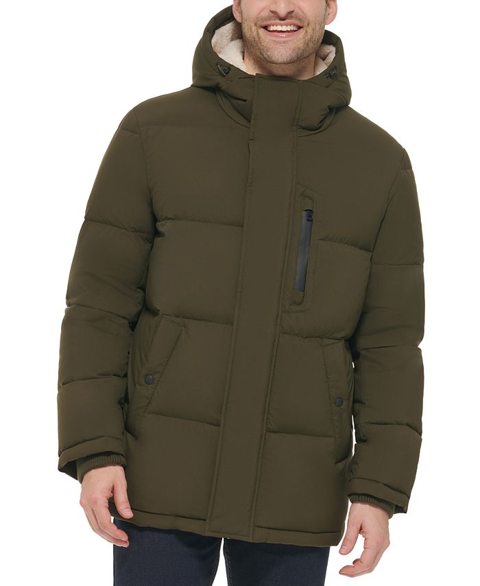 Cole Haan Men's Puffer Coat With Fleece-Lined Hood & Reviews - Coats ...