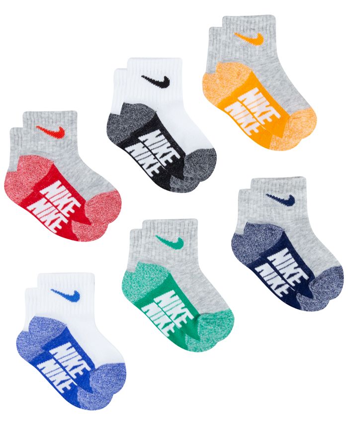 Nike Baby and Toddler Boys or Girls Multi Logo Socks, Pack of 6 - Macy's