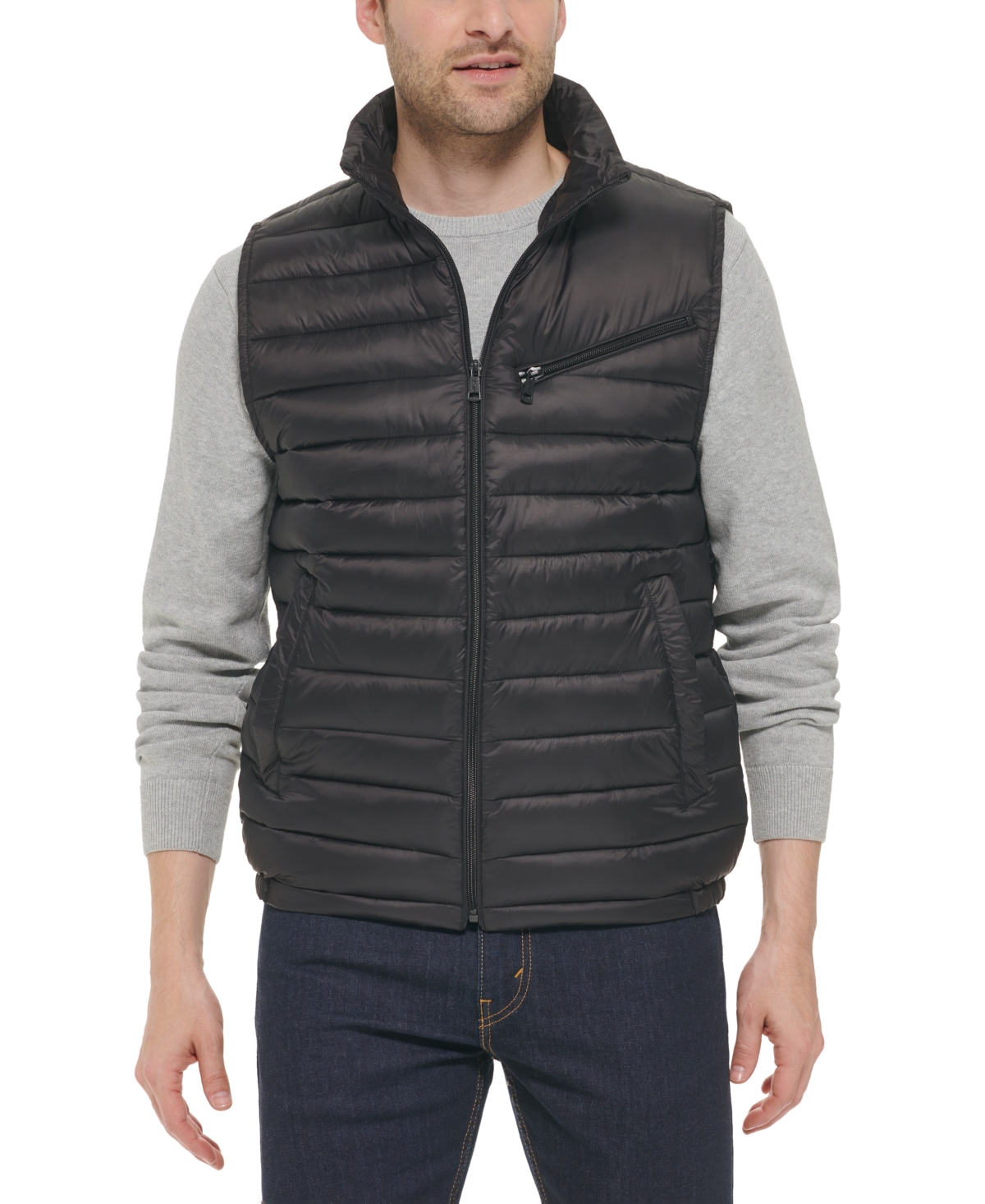 Click here for Cole Haan Mens Zip-Front Puffer Vest - Black prices
