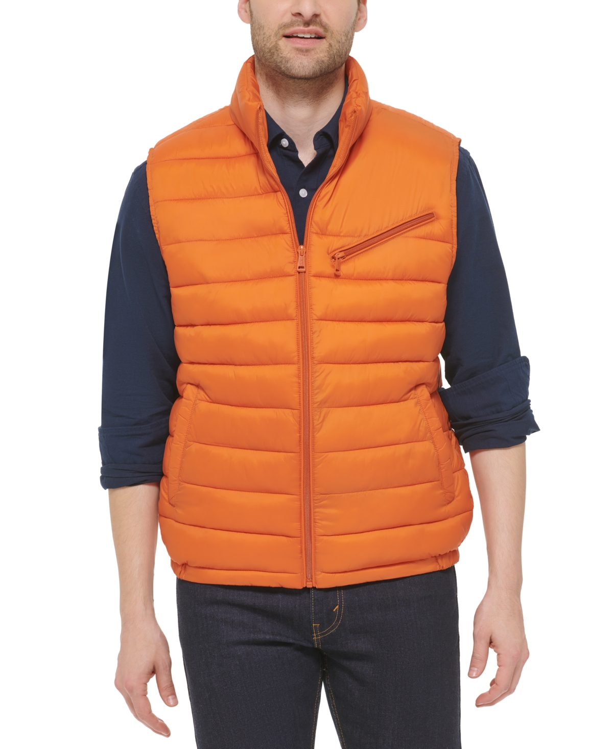 Click here for Cole Haan Mens Zip-Front Puffer Vest - Burnt Orang... prices