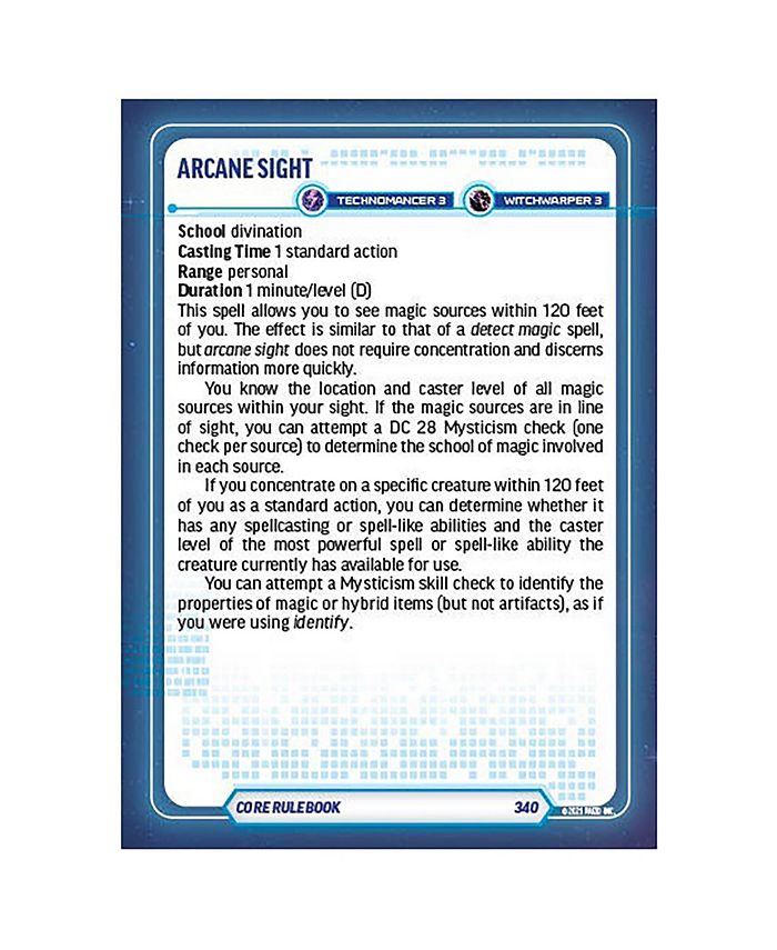 PAIZO Starfinder Spell Cards Supplemental Expansion Spell Cards for ...