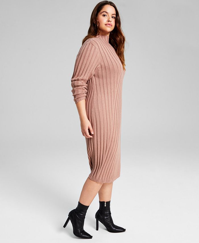 And Now This Trendy Plus Size Directional Rib Knit Mock Neck Sweater ...