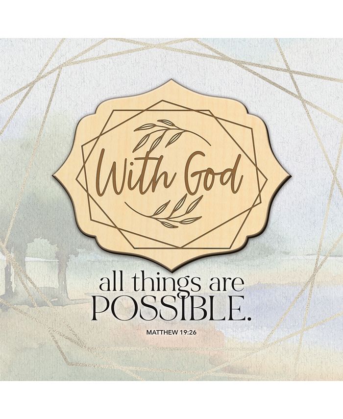 Dexsa With God All Things Meadow Wood Plaque, 6" x 6" - Macy's