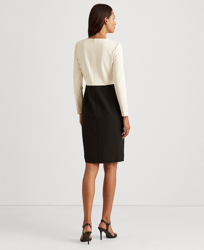 Lauren Ralph Lauren Women's Two-Tone Crepe Dress - Macy's