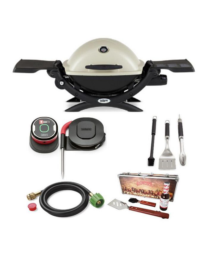 Weber Q1200 Liquid Propane Grill Titanium Grill Master - Macy's