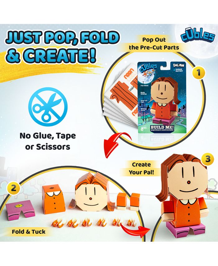 Cubles Dog Man Sarah Hatoff from Dav Pilkey - A Buildable 3D STEM Toy ...