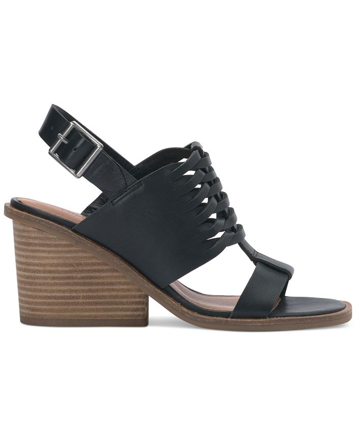 Lucky Brand Women's Lemia Strappy Cutout Wedge Sandals - Macy's