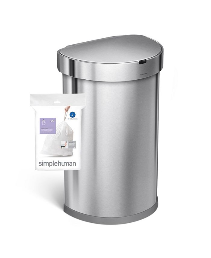 simplehuman Semi-Round Sensor Trash Can, 45 Liters - Macy's