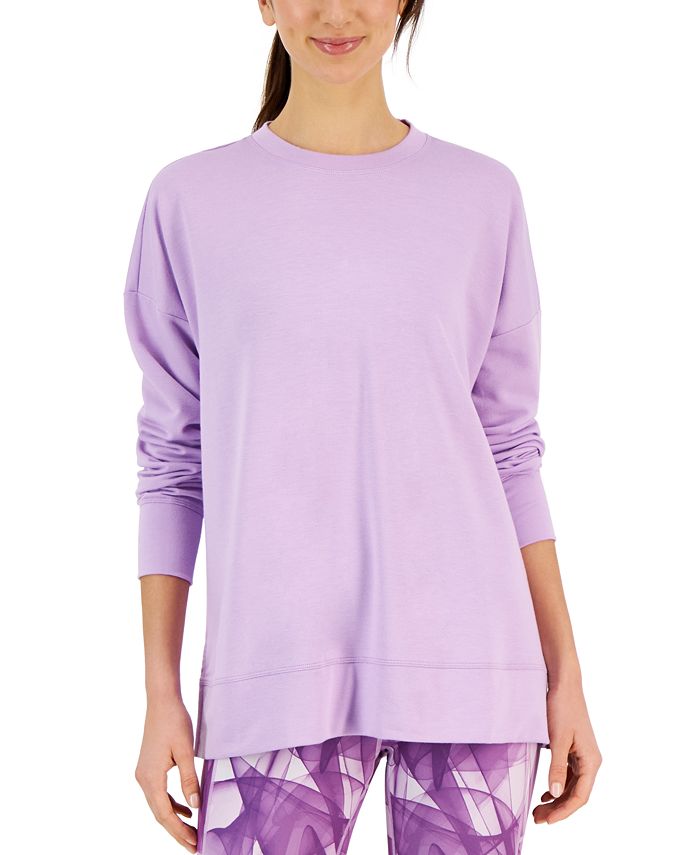 ID Ideology Women's Active Solid Crewneck Top, Created for Macy's - Macy's
