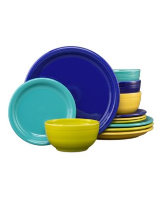 Fiesta Mixed Cool Colors Bistro 12-Pc. Dinnerware Set, Service for 4 ...