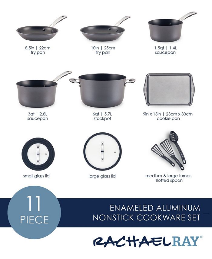 Rachael Ray Cook + Create Hard Anodized Nonstick Cookware Set, 11 Piece ... Rachael Ray Cook + Create Hard Anodized Nonstick Cookware Set, 11 Piece ...