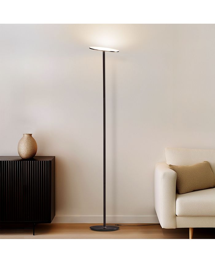 Brightech Sky LED Torchiere Floor Lamp with Adjustable Head - Bronze ...