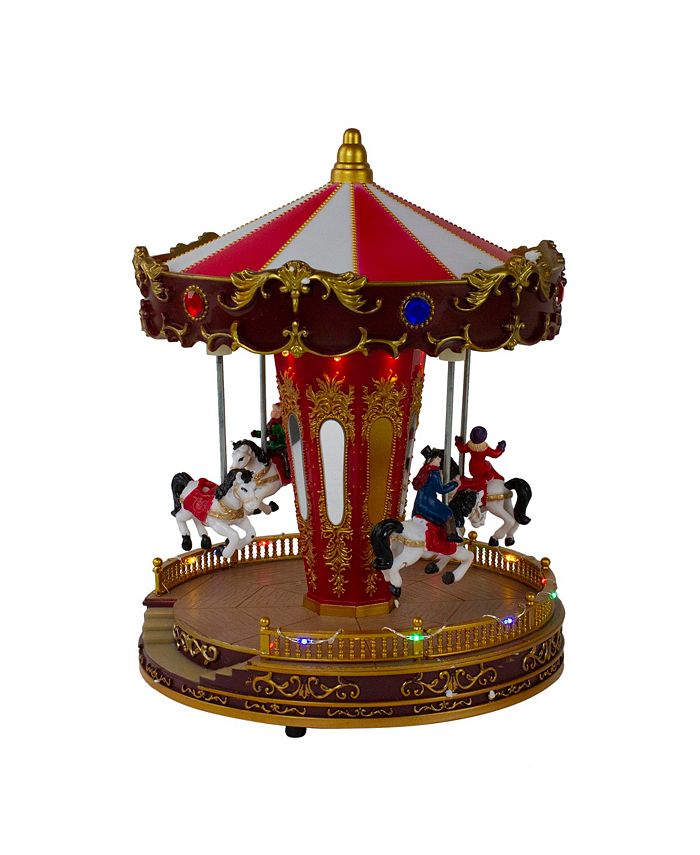Northlight Led Lighted and Animated Christmas Carousel With Horses, 11 ...