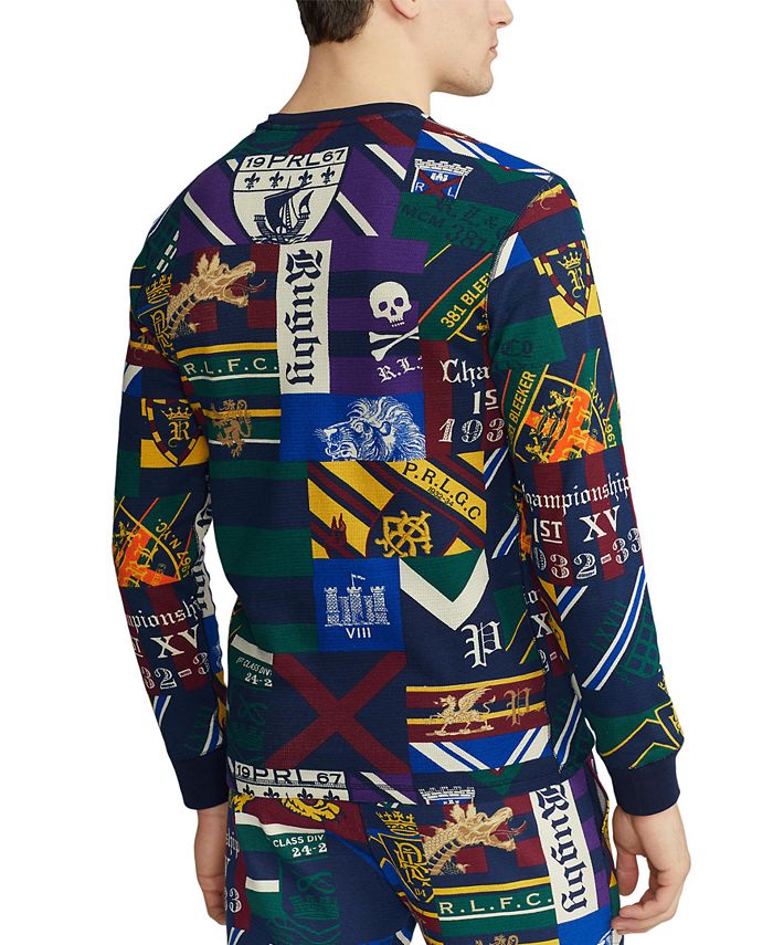 Polo Ralph Lauren Men's Waffle-Knit Collegiate-Inspired Sleep Shirt ...