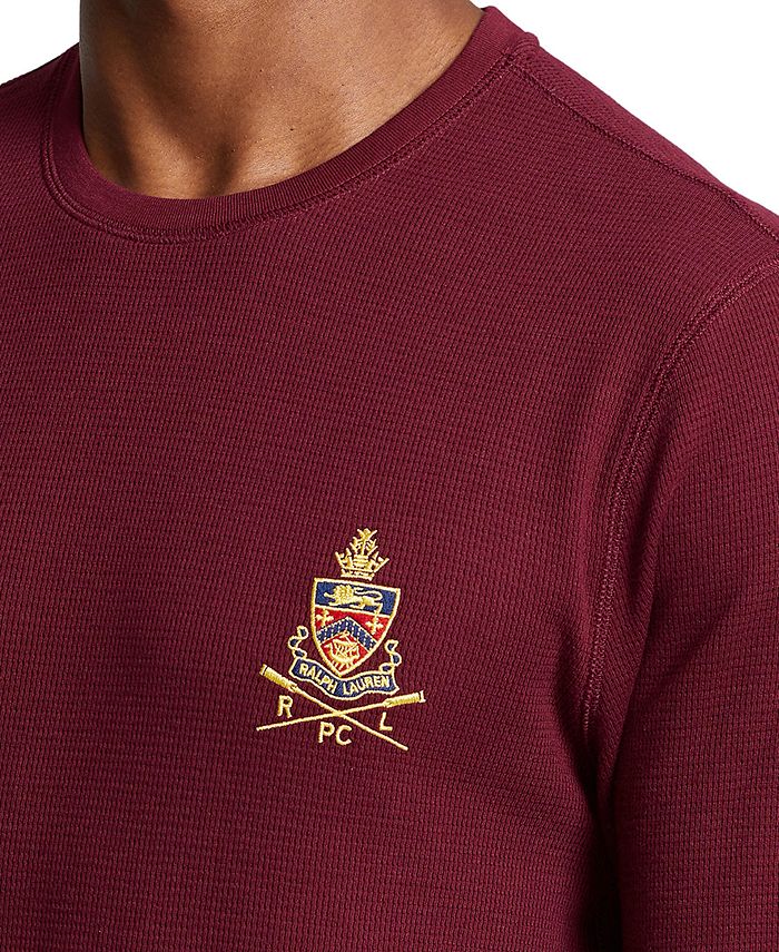Polo Ralph Lauren Men's Waffle-Knit Long Sleeve Crest Embroidery - Macy's