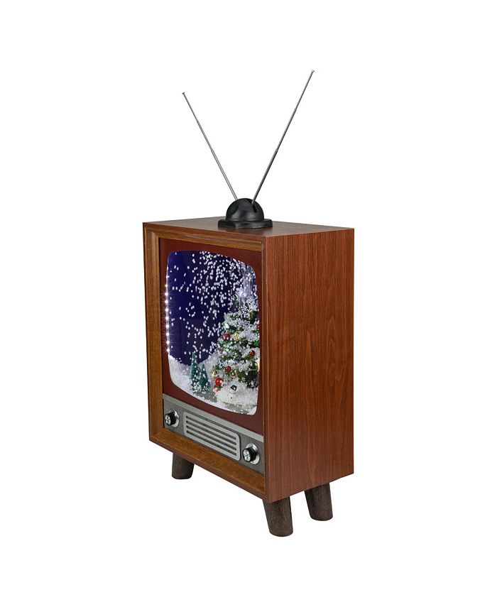 Northlight Led Lighted Musical Snowing Christmas Tree Television ...