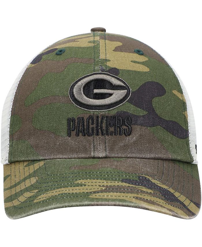'47 Brand Men's '47 Camo Green Bay Packers Branson Clean Up Trucker Hat ...