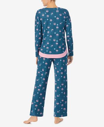 Ellen Tracy Women's Long Sleeve Crew Neck Pajamas Set - Macy's