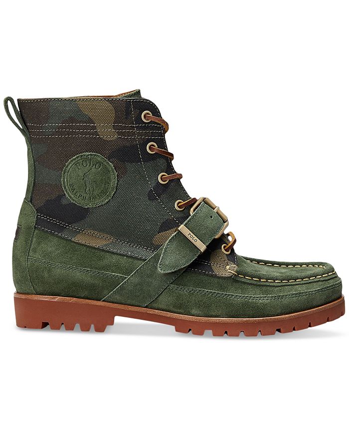 Polo Ralph Lauren Men's Ranger Suede & Camo Canvas Boot - Macy's