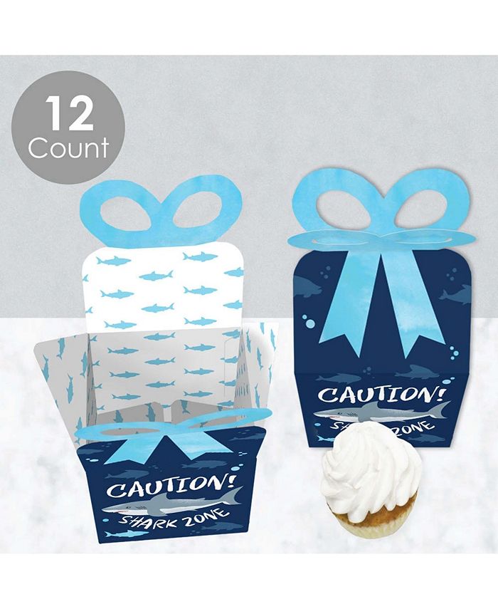 Big Dot of Happiness Shark Zone - Square Favor Gift Boxes - Jawsome ...