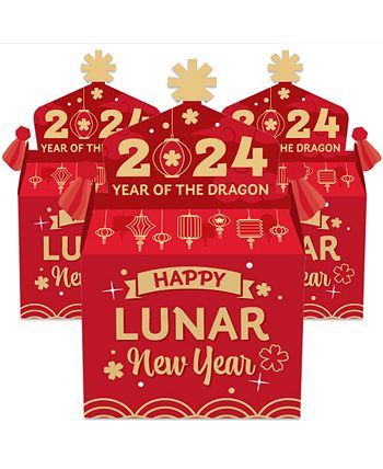 Big Dot of Happiness Lanterns - Treat Box Party Favors - 2023 Lunar New ...