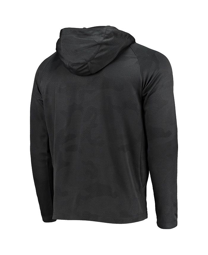 LevelWear Men's Black Miami Heat Fuze Jacquard Camo Raglan Quarter-Zip Hoodie - Macy's