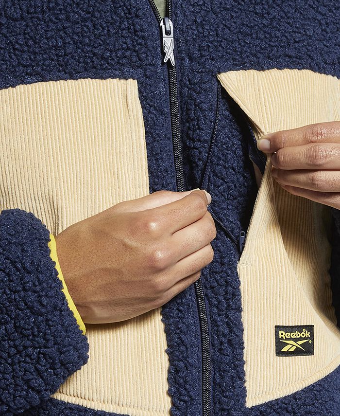 Reebok Men's Colorblocked Cord Sherpa-Fleece Jacket & Reviews ...