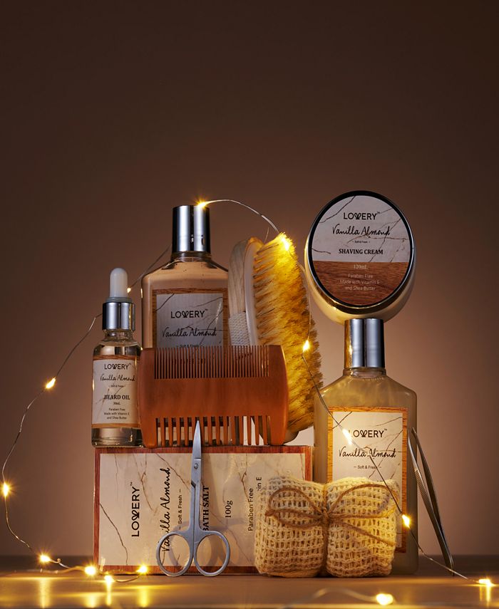 Lovery Men's 11-Pc. Vanilla Almond Home Spa Body-Care Gift Set - Macy's