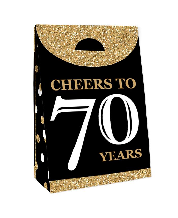 Big Dot of Happiness Adult 70th Birthday - Gold - Birthday Gift Favor ...