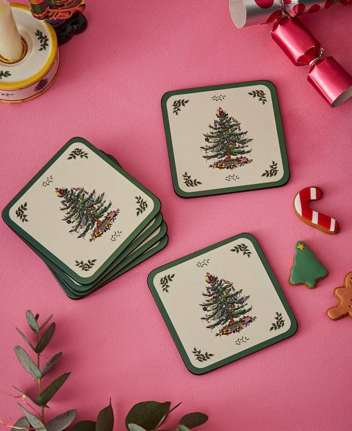 Spode Christmas Tree Coasters, Set of 6 - Macy's